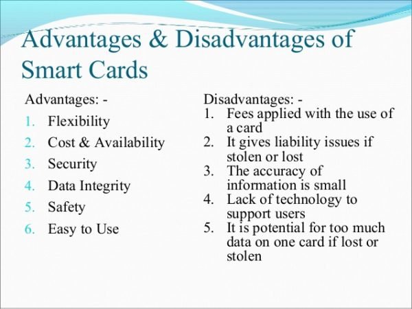 Advantages and Disadvantages of Smart Card